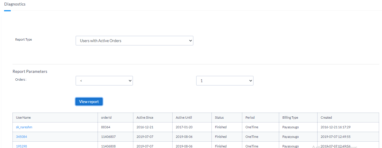 Billing diagnostics - Documentation - Jaze ISP Manager